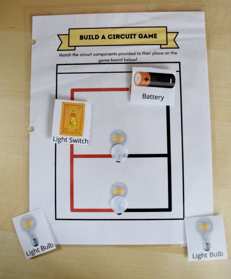 Physics Printable Worksheet, Parallel Electrical Circuit Matching Game ...
