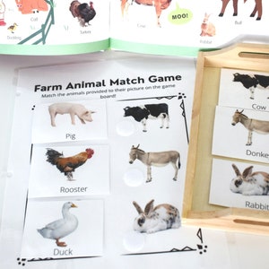 Farm Animal Matching Worksheet, Preschool Printable, Activities for ...