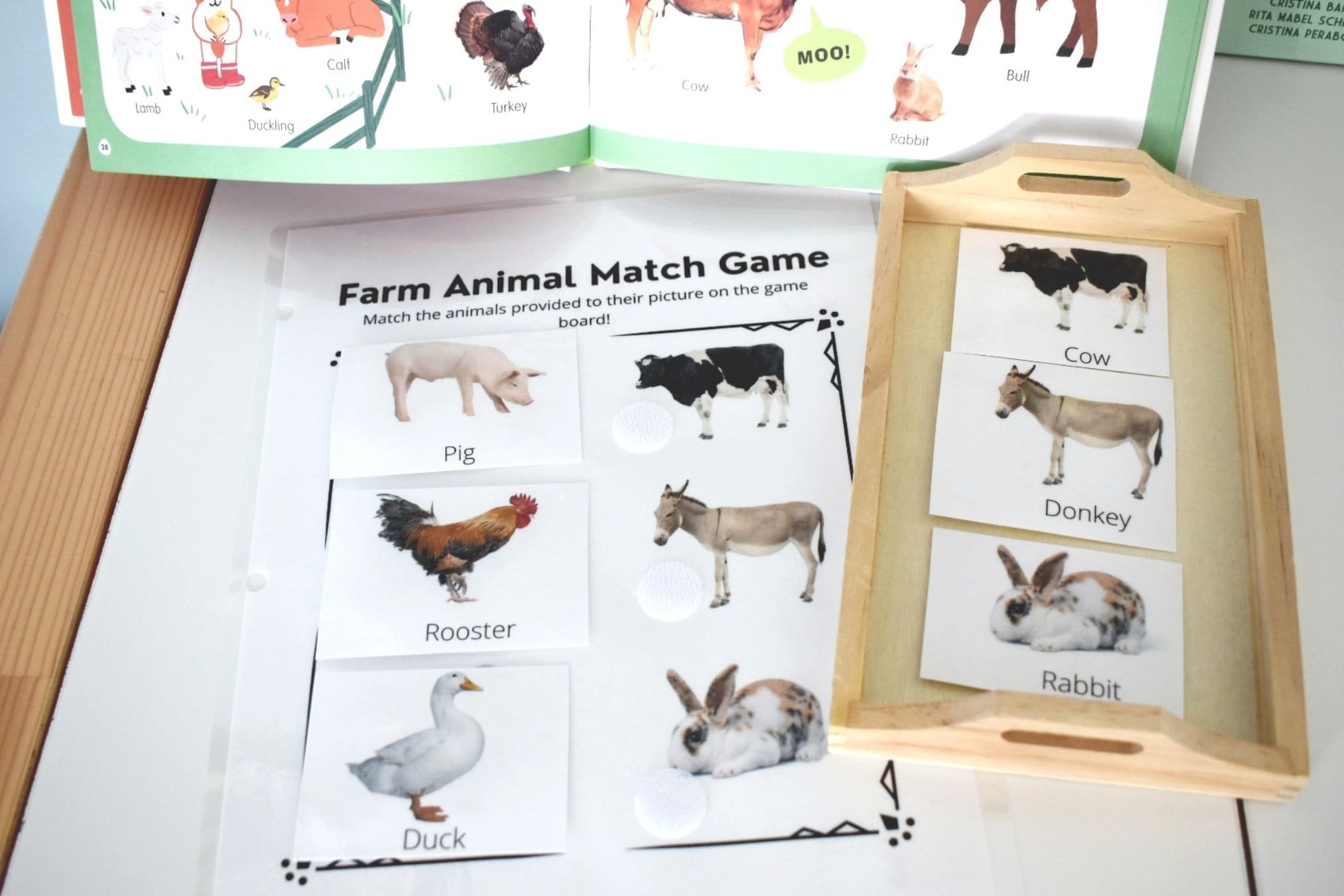 Farm Animal Matching Worksheet, Preschool Printable, Activities for ...
