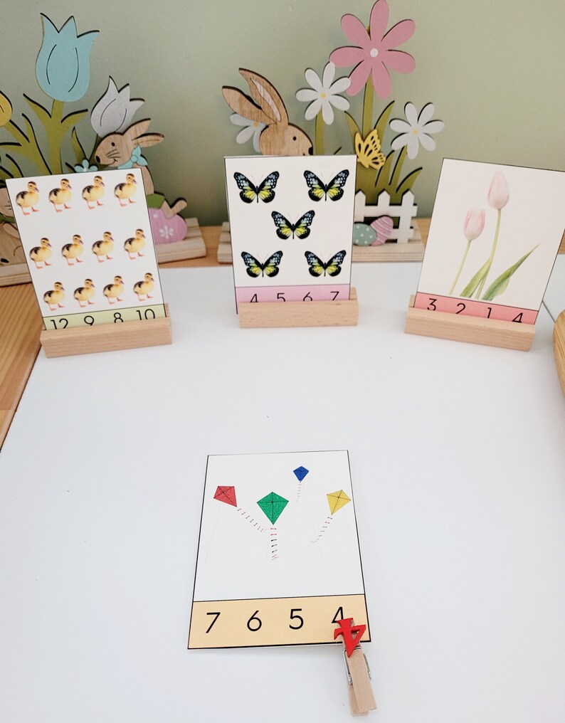Spring Counting Clip Cards, Math Flash Cards, Numbers 1-12, Montessori ...