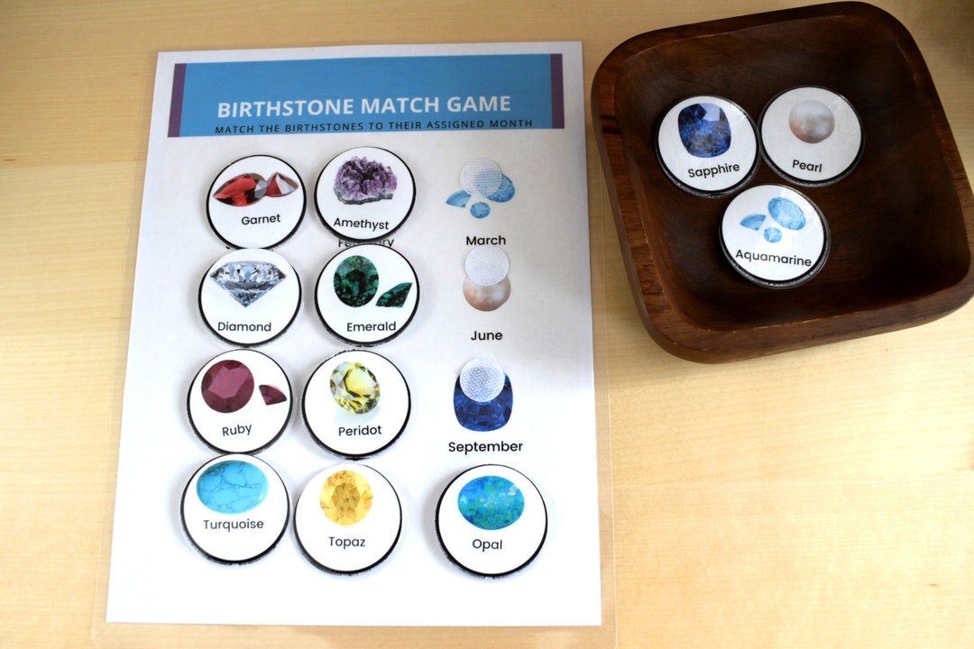 Printable Toddler Worksheet, Birthstone Match Game, Busy Book Page ...