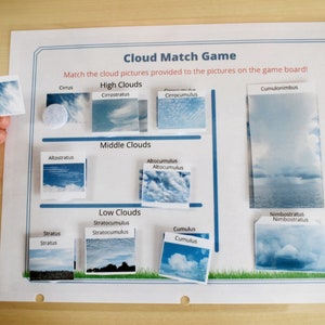 Printable Busy Book Page, Cloud Match Game, Preschool Weather Worksheet ...