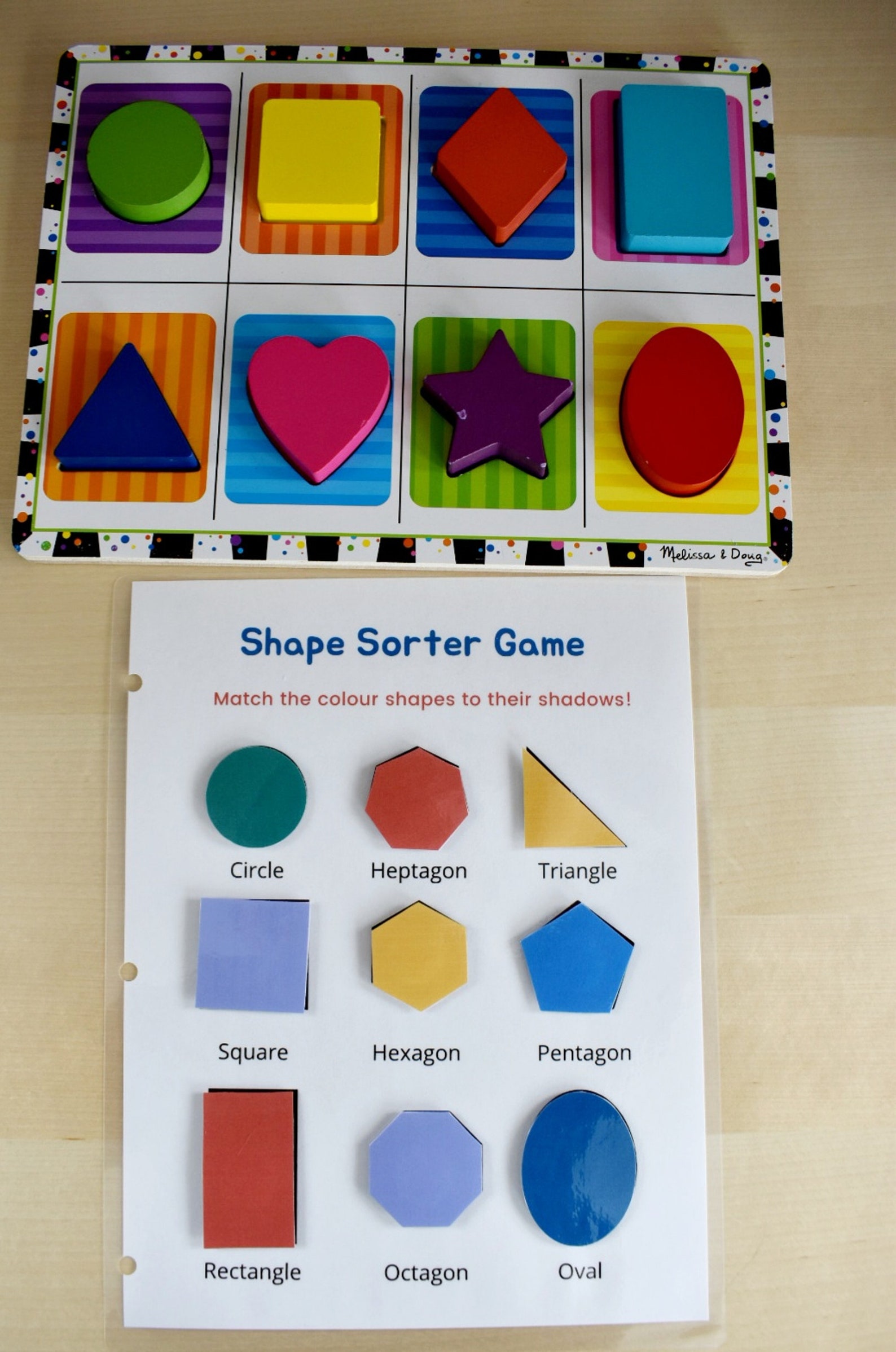 Printable Shapes Matching Game, Preschool Math Worksheet, Activities ...