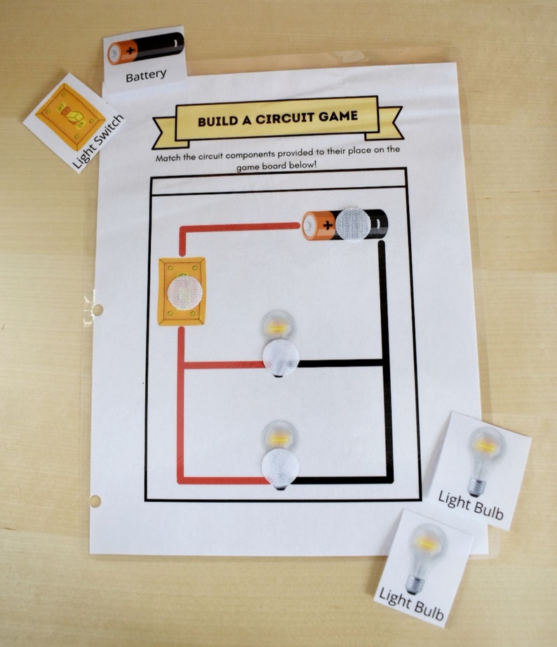 Physics Printable Worksheet, Parallel Electrical Circuit Matching Game ...