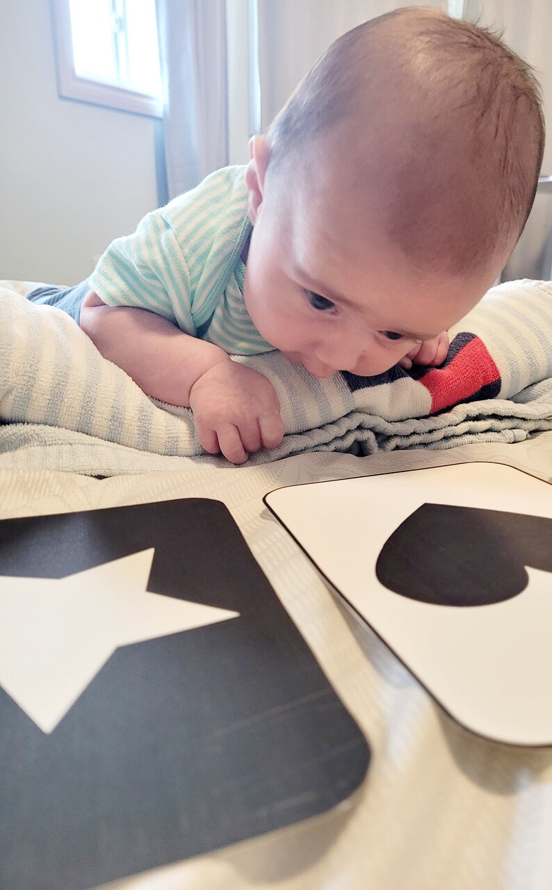 Printable Baby Sensory Cards, High Contrast Shapes Cards, Black and ...