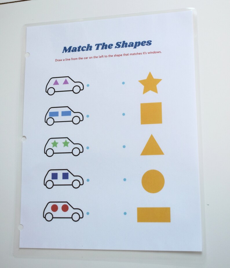 Printable Learning Binder Page-match the Shapes - Etsy Australia