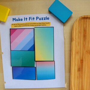 Printable Preschool Math Make It Fit Puzzle Game, Activities for ...