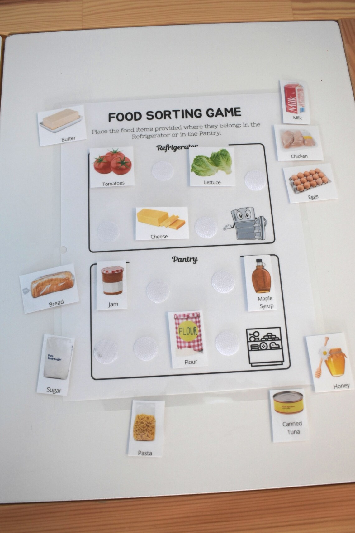 Printable Busy Book Page, Food Sorting Game, Montessori Inspired ...