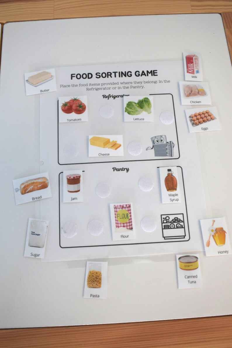 Printable Busy Book Page, Food Sorting Game, Montessori Inspired ...