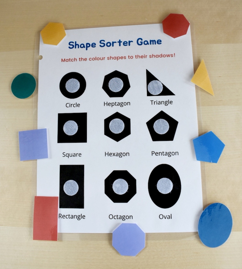 Printable Shapes Matching Game, Preschool Math Worksheet, Activities ...