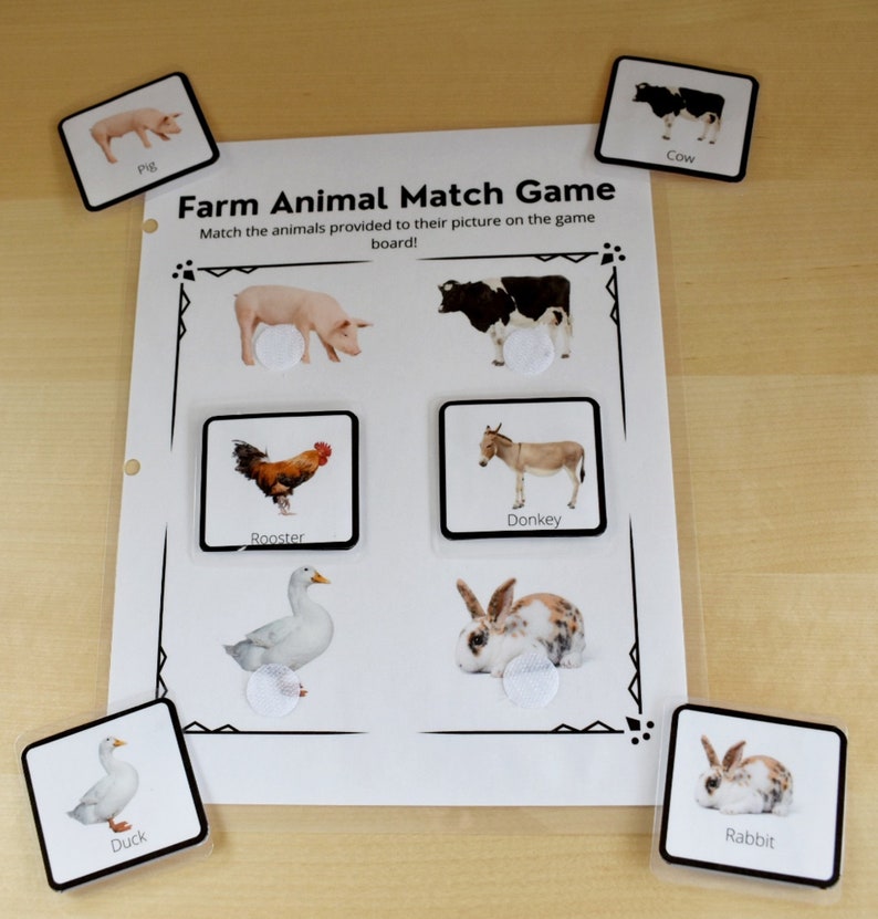 Farm Animal Matching Worksheet, Preschool Printable, Activities for ...