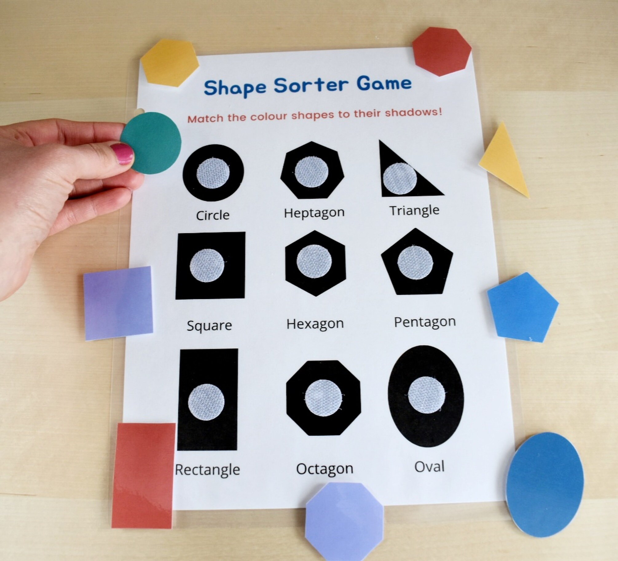 Printable Shapes Matching Game, Preschool Math Worksheet, Activities ...