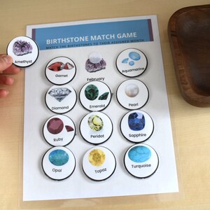 Printable Toddler Worksheet, Birthstone Match Game, Busy Book Page ...