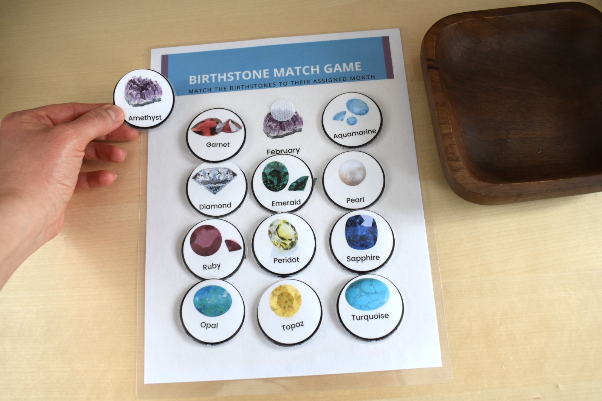 Birthstone Match Game: Montessori Toddler Worksheet (PDF) - Etsy Canada