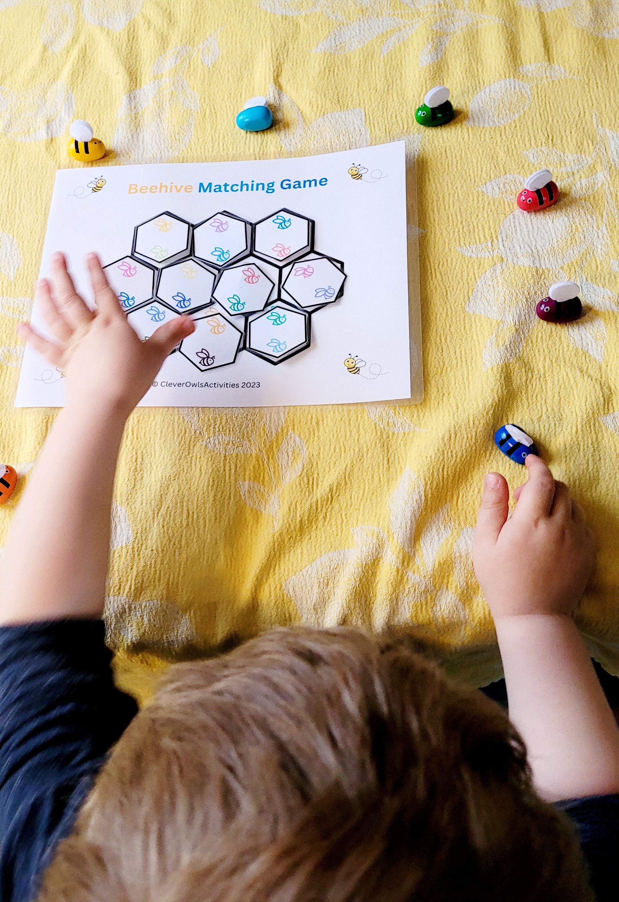 Beehive Matching Game, Color Matching, Toddler Activity, Busy Book Page ...