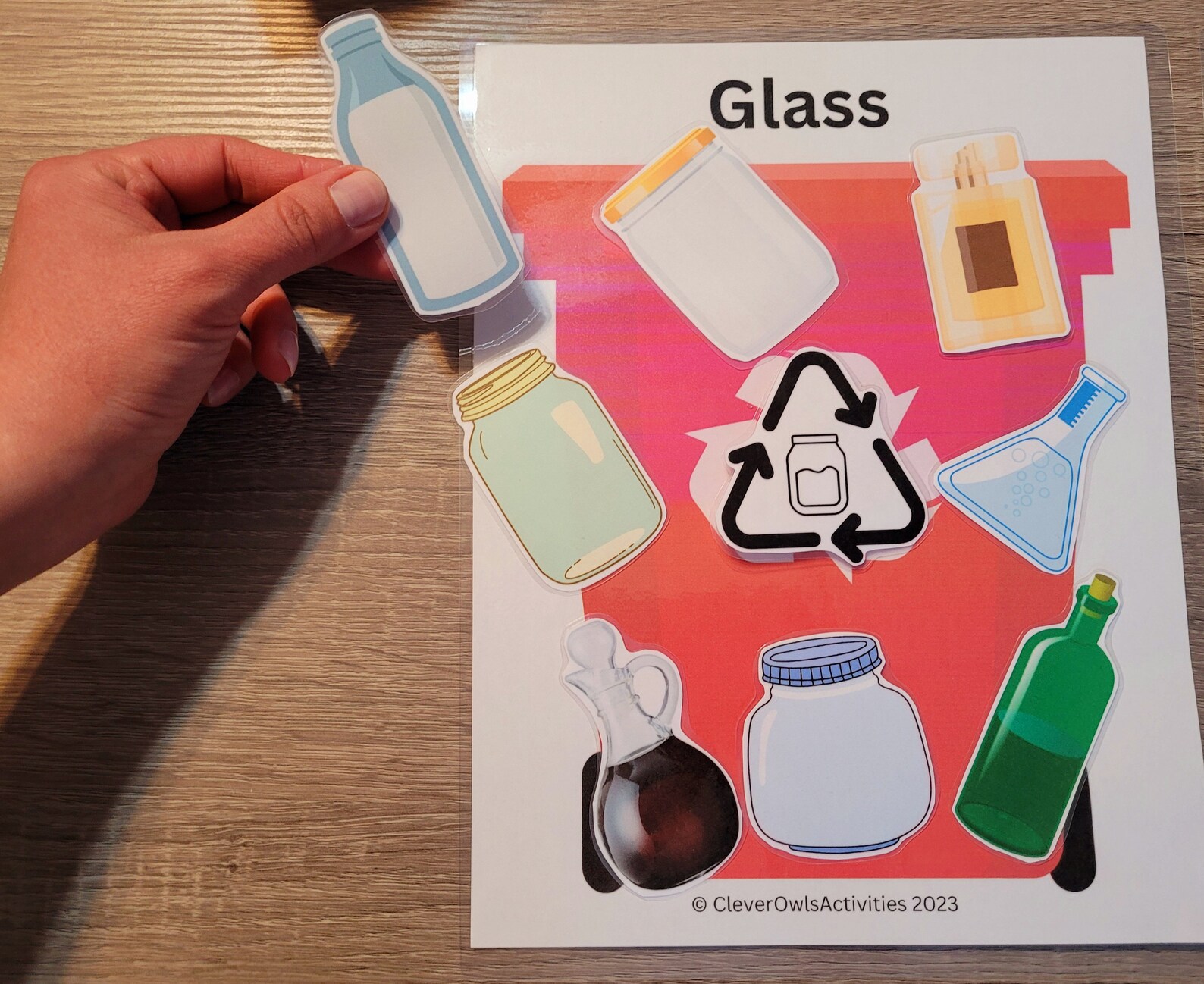 Recycling Sorting Game, Busy Book Page, Toddler Activity, Preschool ...