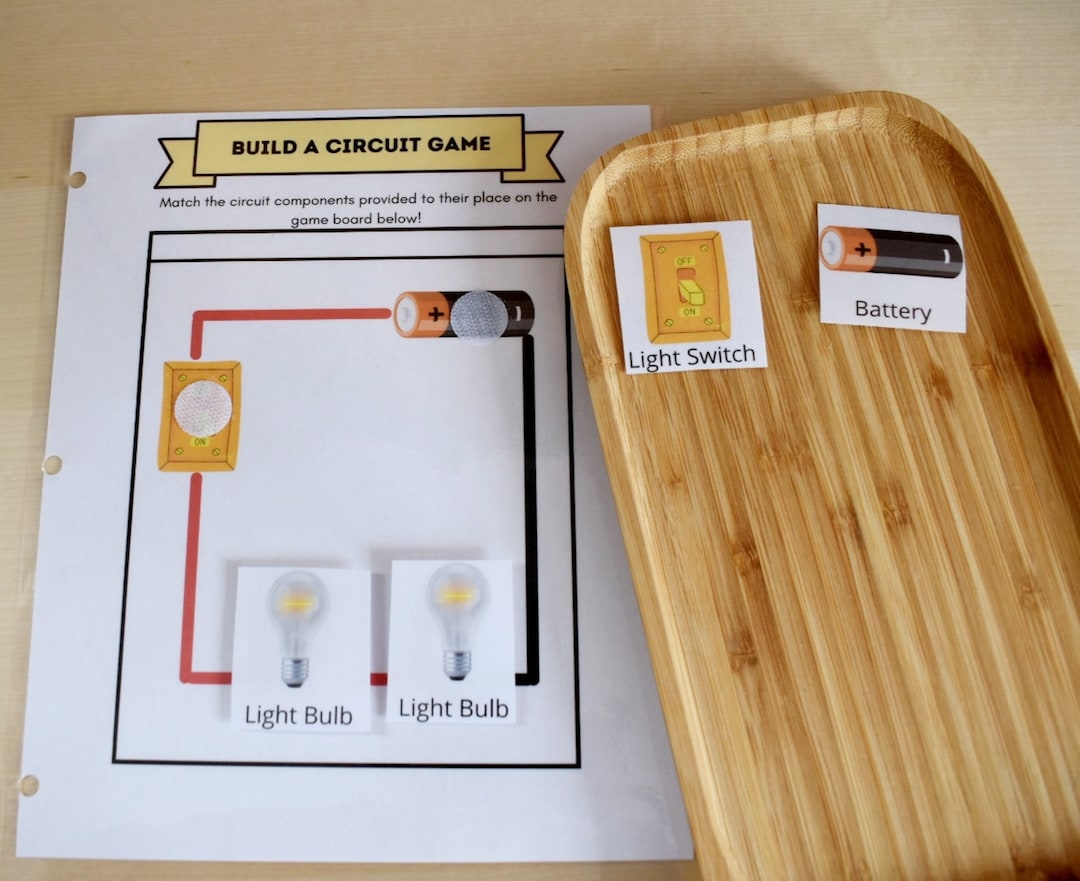 Preschool Printable Physics Busy Book Page, Series Electrical Circuit ...