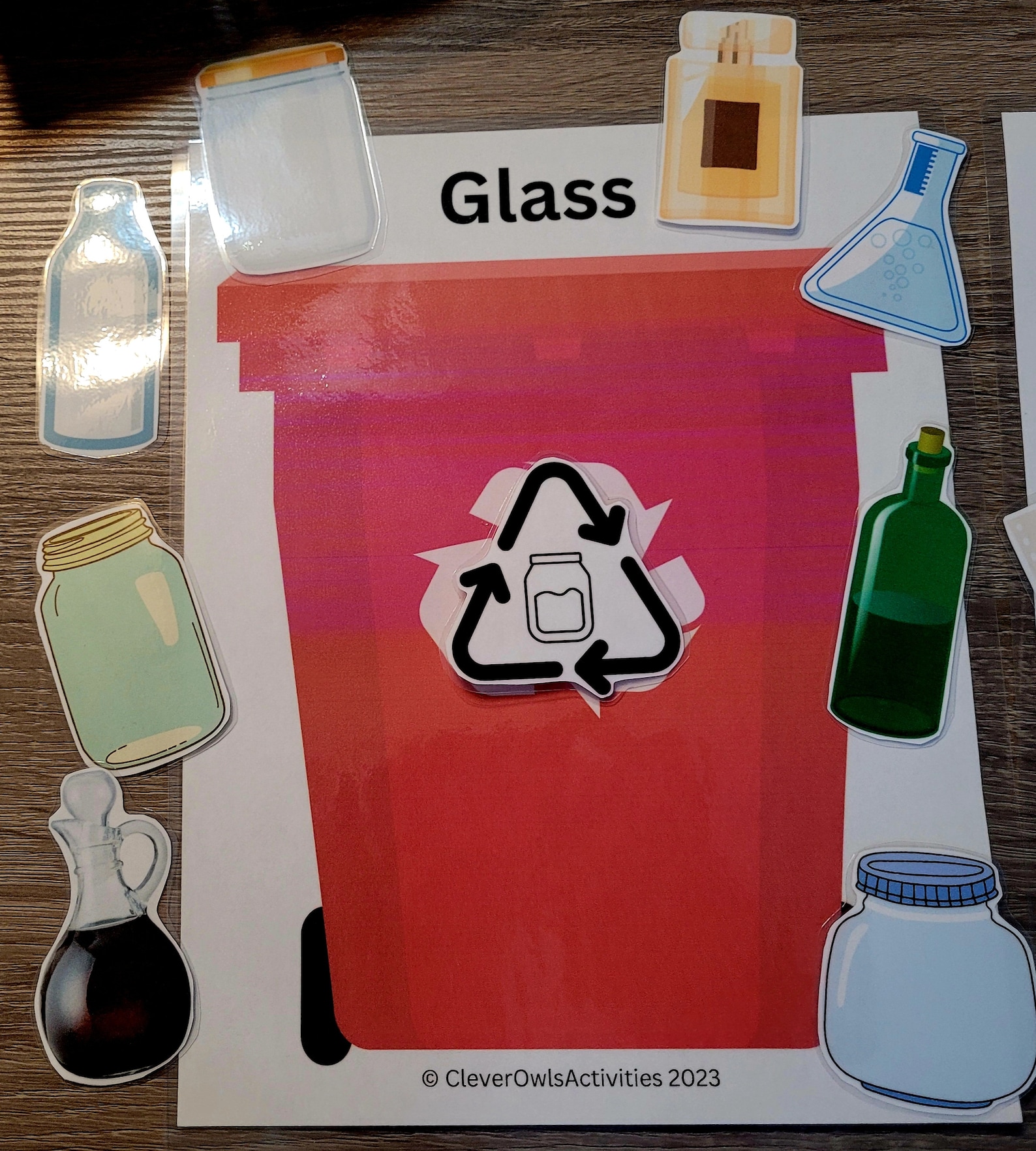 Recycling Sorting Game, Busy Book Page, Toddler Activity, Preschool ...