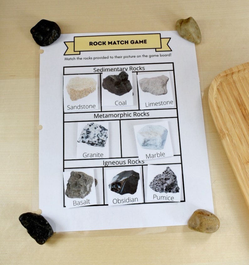 Printable Rock Match Game, Busy Book Page, Activities for Preschoolers ...