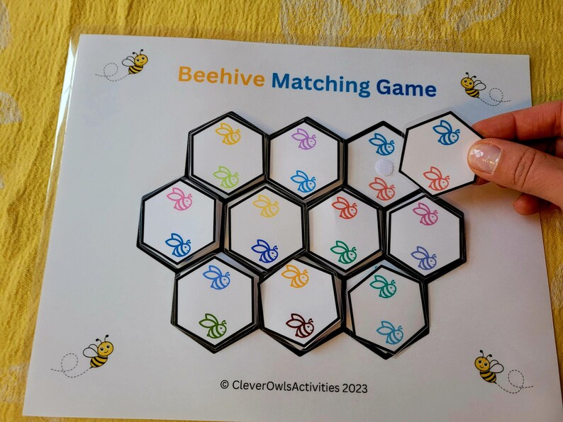 Beehive Matching Game Color Matching Toddler Activity Busy - Etsy