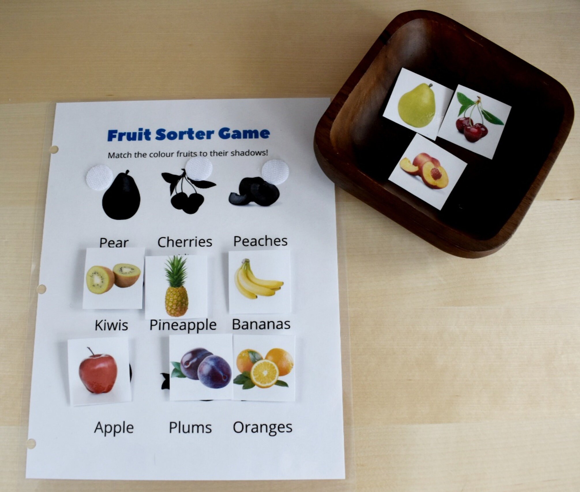 Preschool Printable Fruit Sorter Game, Busy Book Page, Activities for ...