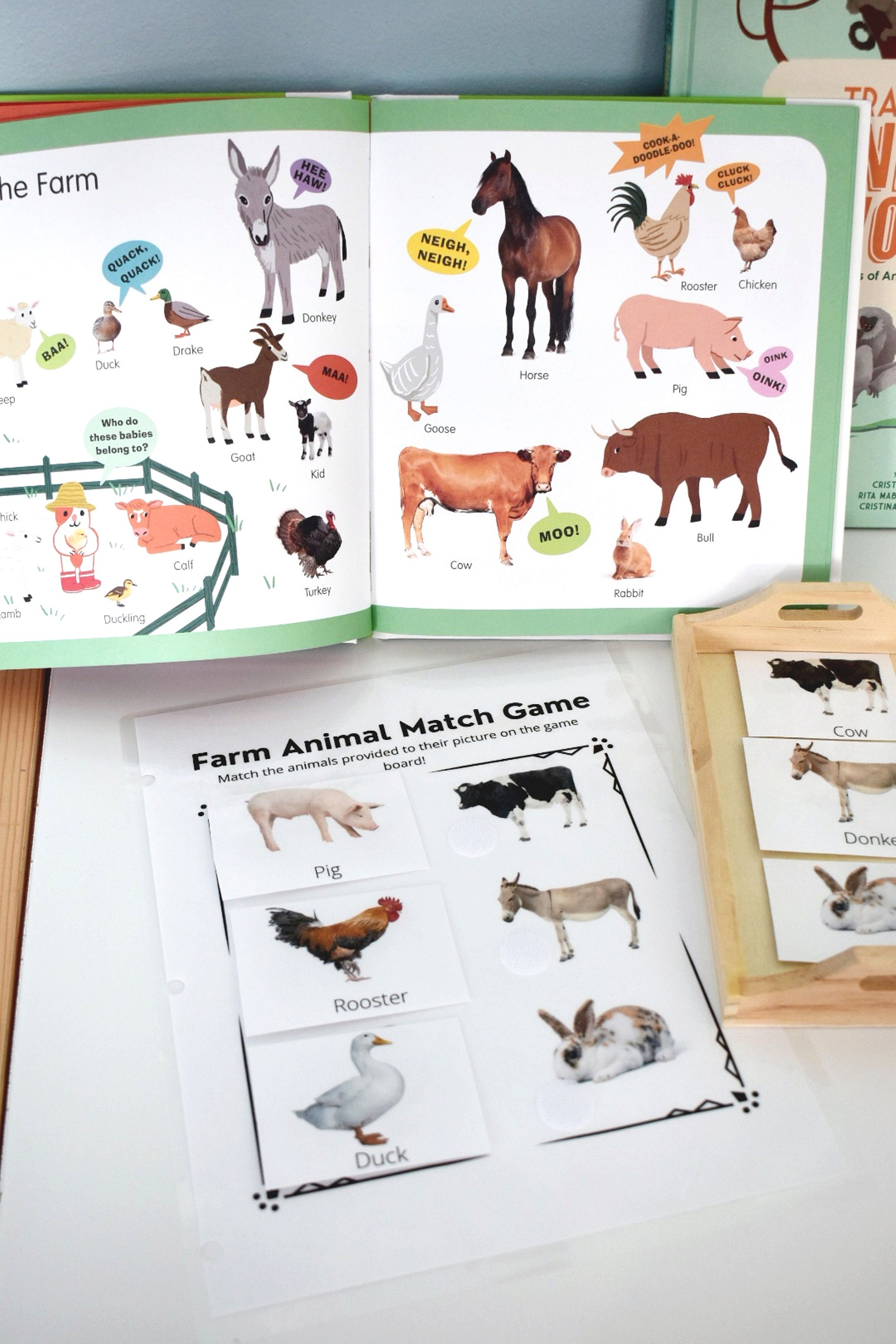 Farm Animal Matching Worksheet, Preschool Printable, Activities for ...