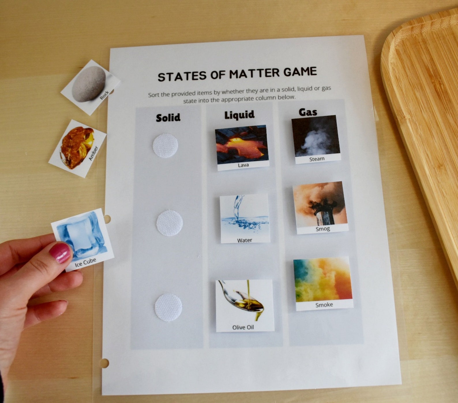 Printable States of Matter Game, Physics Preschool Worksheet ...