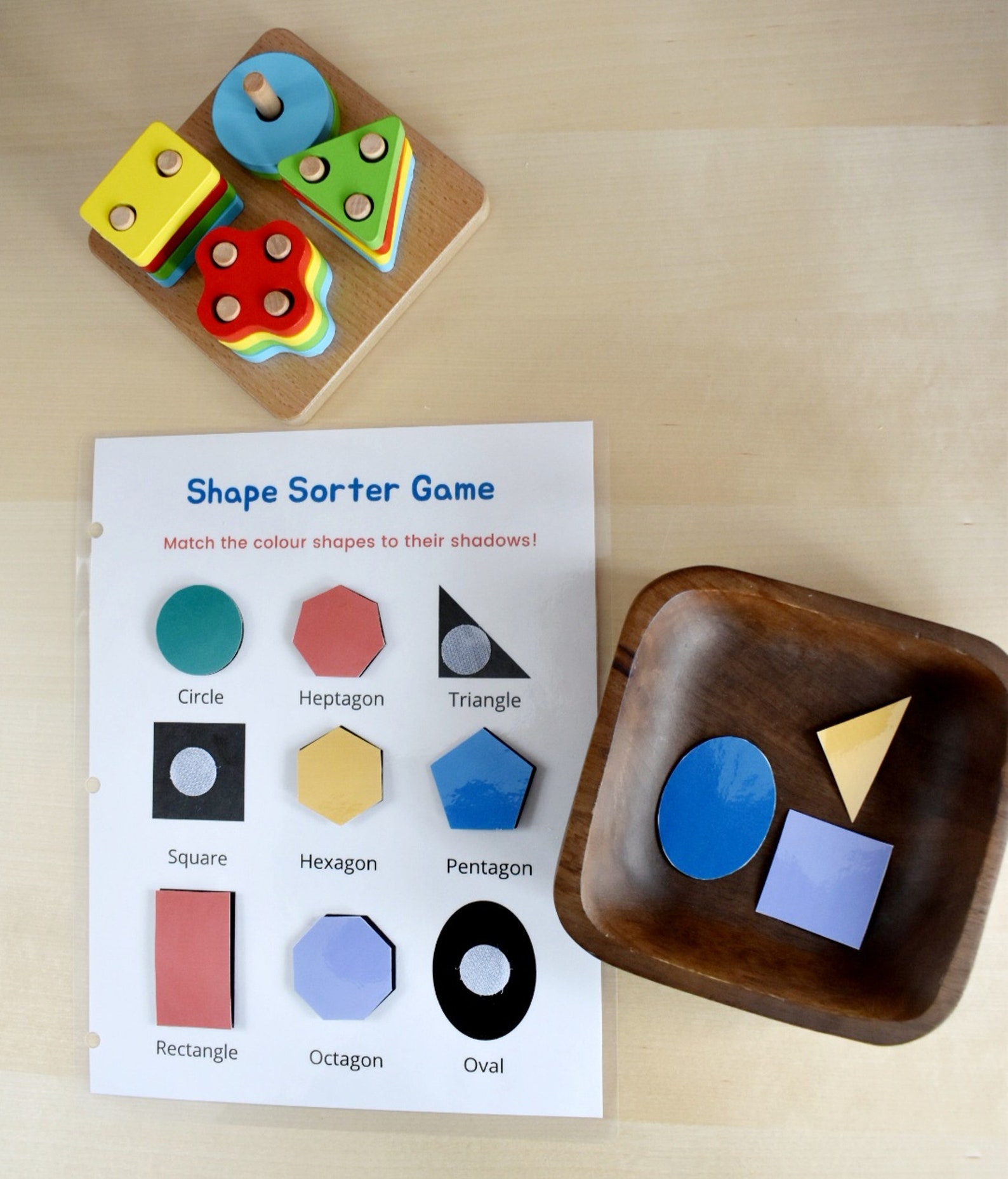 Printable Shapes Matching Game, Preschool Math Worksheet, Activities ...