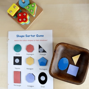 Printable Shapes Matching Game, Preschool Math Worksheet, Activities ...