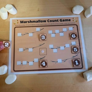 Marshmallow Counting Game, Math Worksheet, Counting Activity ...