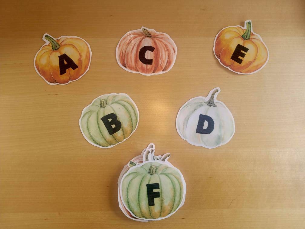 Pumpkin Alphabet Matching Cards, Printable Cards, Homeschool Resources ...