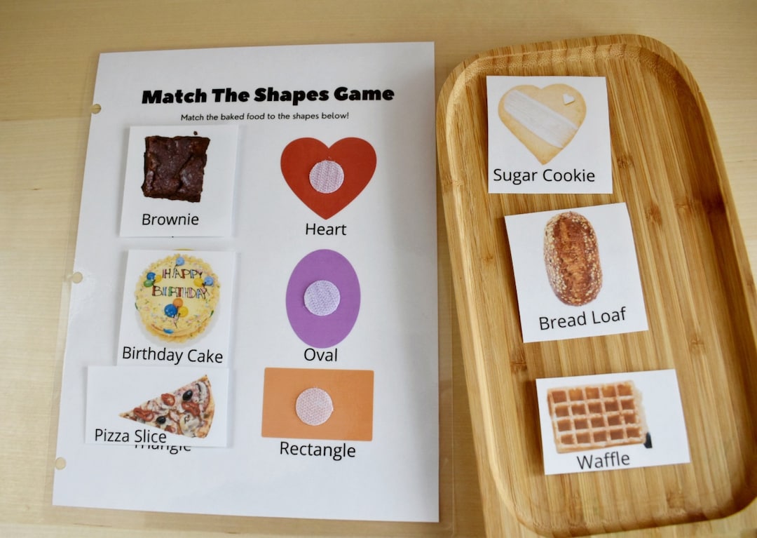 Food Shape Preschool Matching Game, Preschool Printable Worksheet, Busy ...