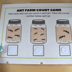 Ant Farm Count Game, Mathematics Worksheet, Home Learning, Homeschool ...