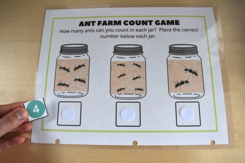 Ant Farm Count Game, Mathematics Worksheet, Home Learning, Homeschool ...
