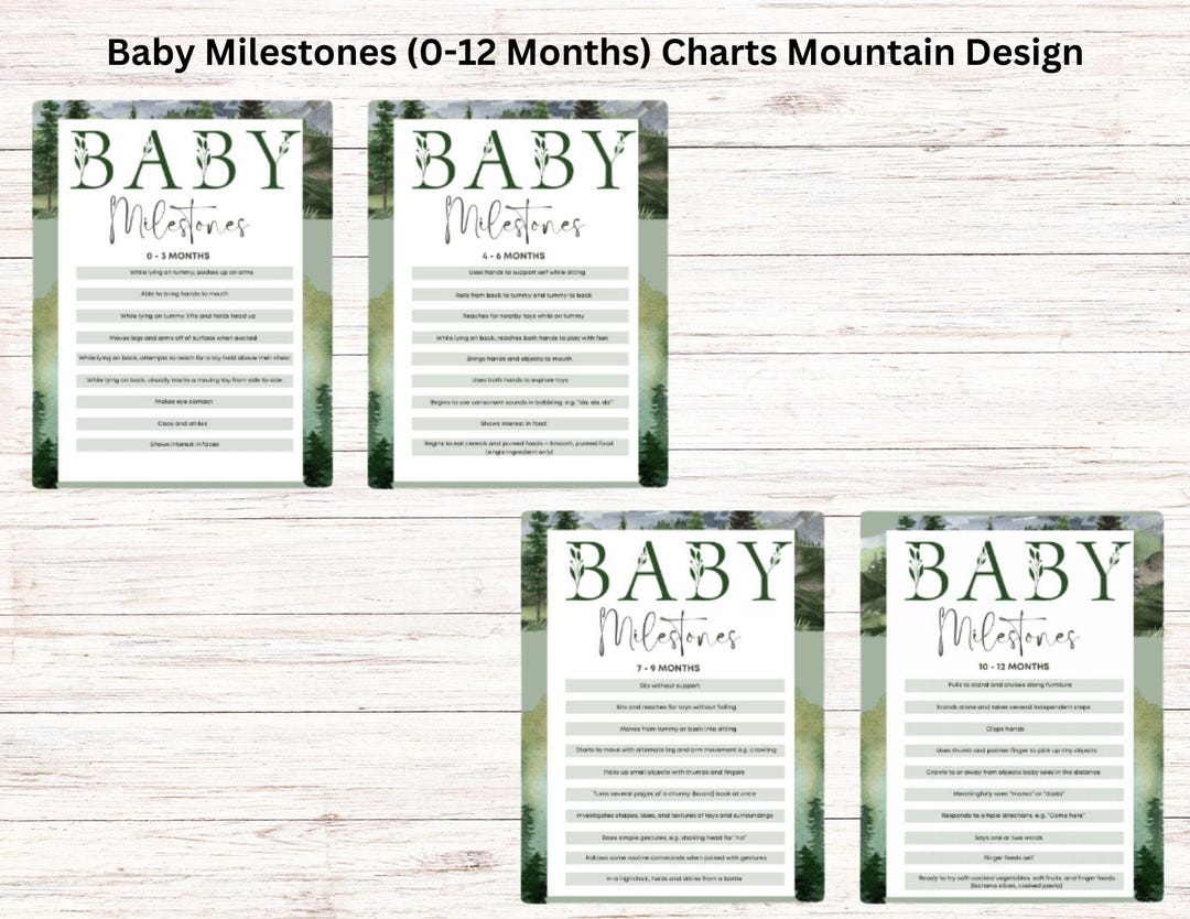 Mountain Theme Baby Milestones Printable: Birth to 12 Months (PDF) - Etsy