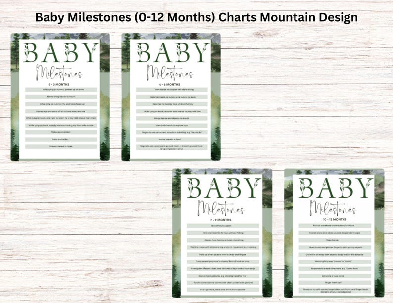Mountain Theme Baby Milestones Printable: Birth to 12 Months (PDF) - Etsy