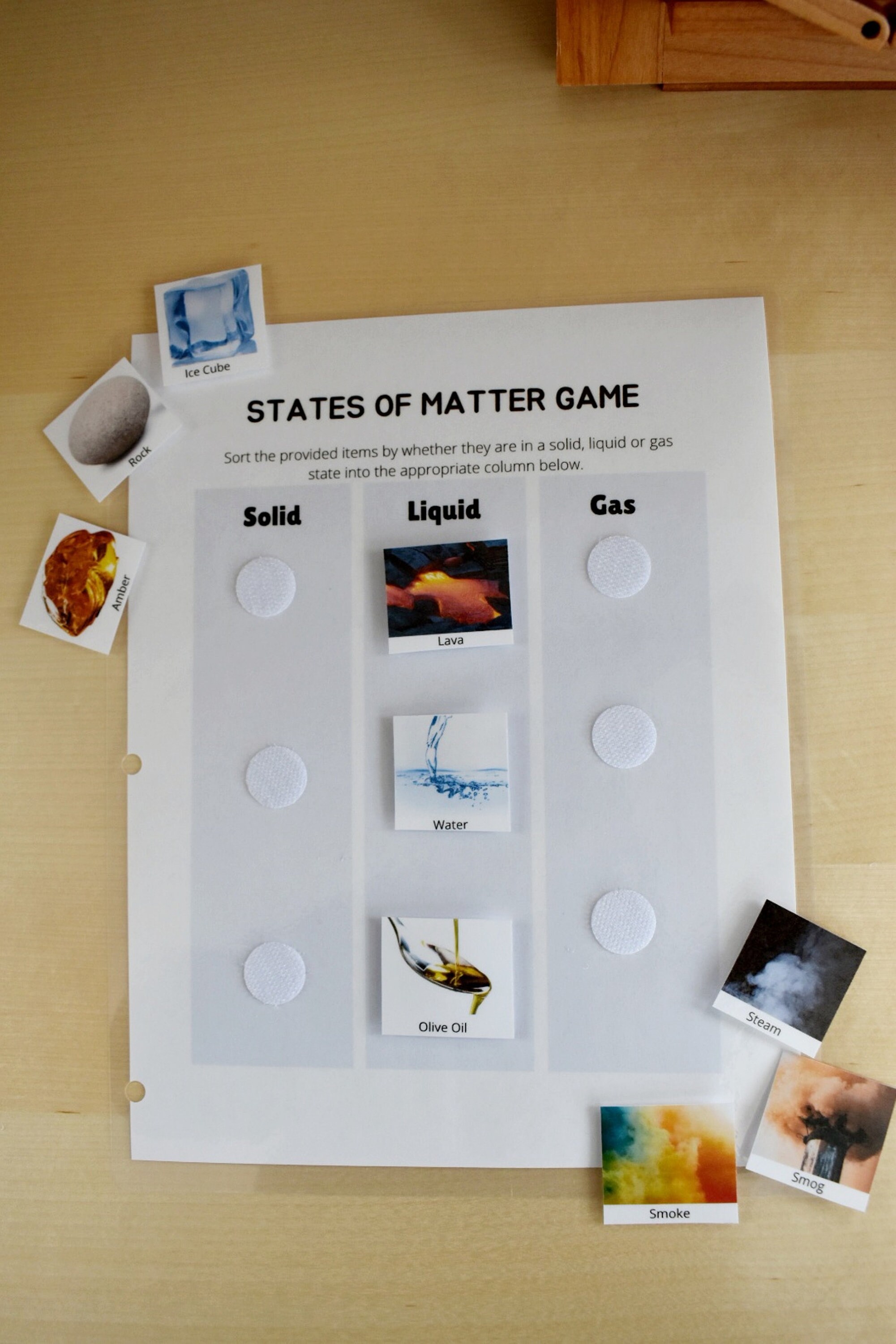 Printable States of Matter Game, Physics Preschool Worksheet ...