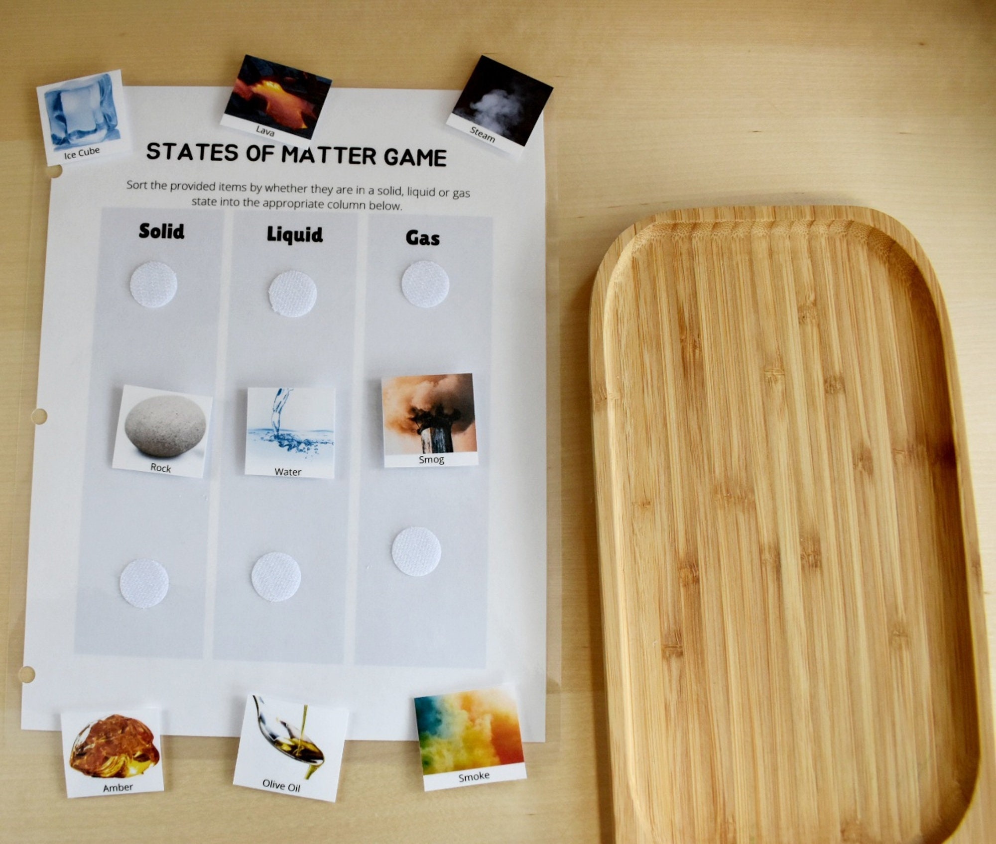 Printable States of Matter Game, Physics Preschool Worksheet ...