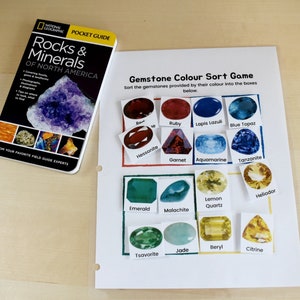 Printable Gemstone Colour Sorting Game, Preschool Busy Book Page ...