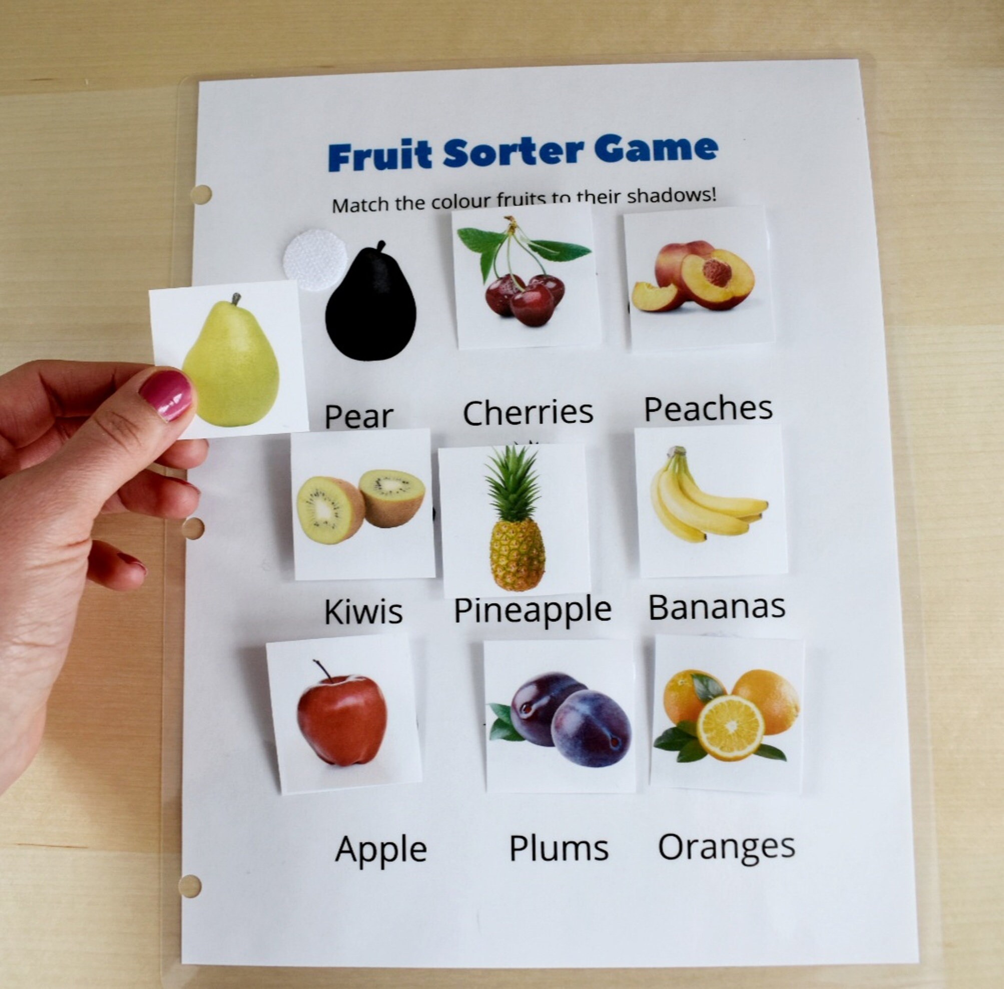 Preschool Printable Fruit Sorter Game, Busy Book Page, Activities for ...