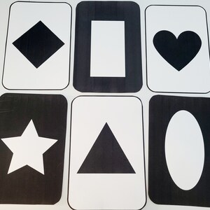Printable Baby Sensory Cards, High Contrast Shapes Cards, Black and ...