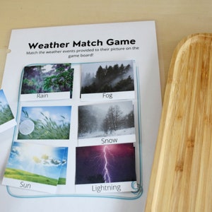 Preschool Weather Match Game, Printable Worksheet, Activities for ...