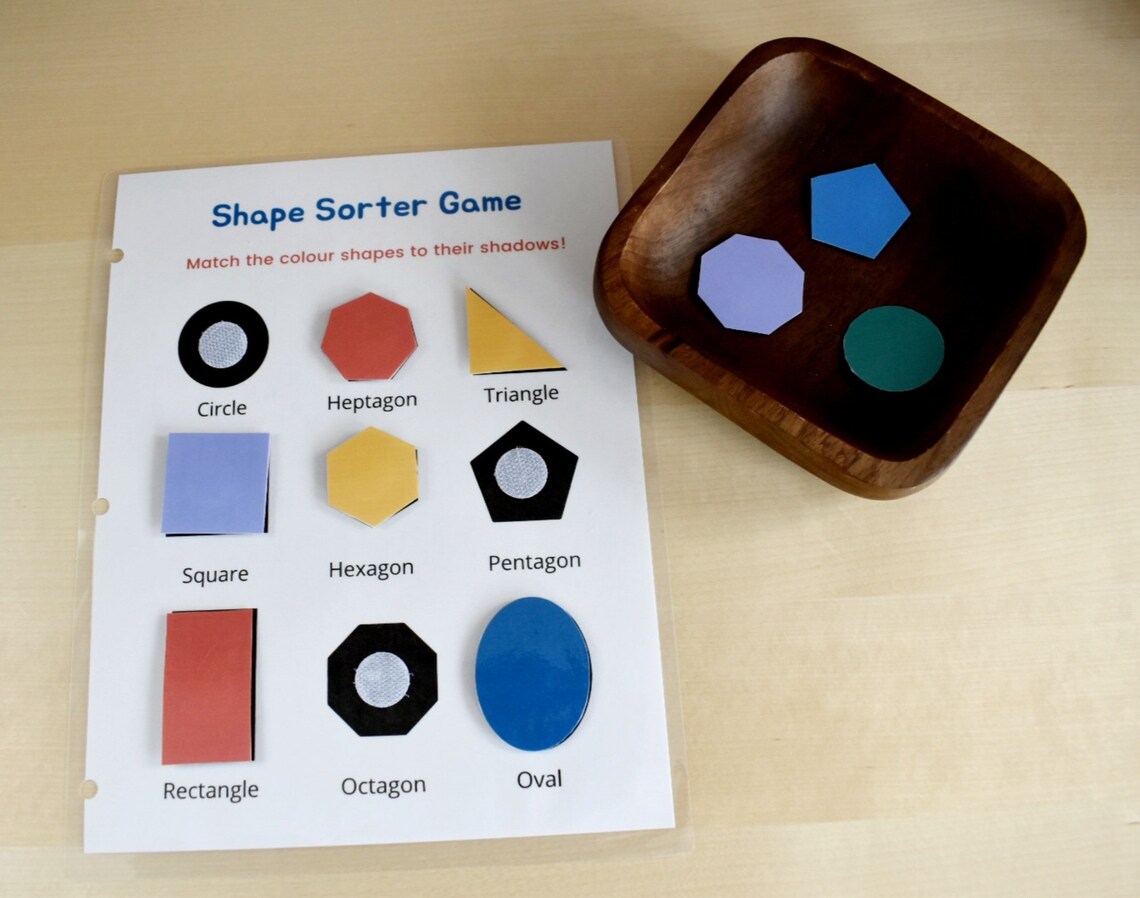 Printable Shapes Matching Game, Preschool Math Worksheet, Activities ...