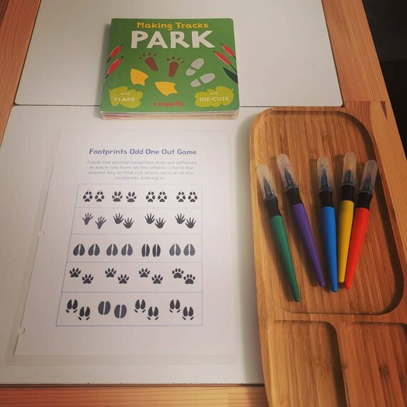 Preschool Printable Animal Footprints Game Busy Book Page | Etsy