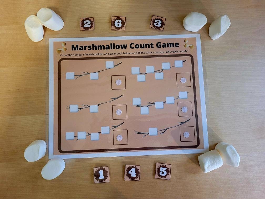 Marshmallow Counting Game Math Worksheet Counting Activity - Etsy