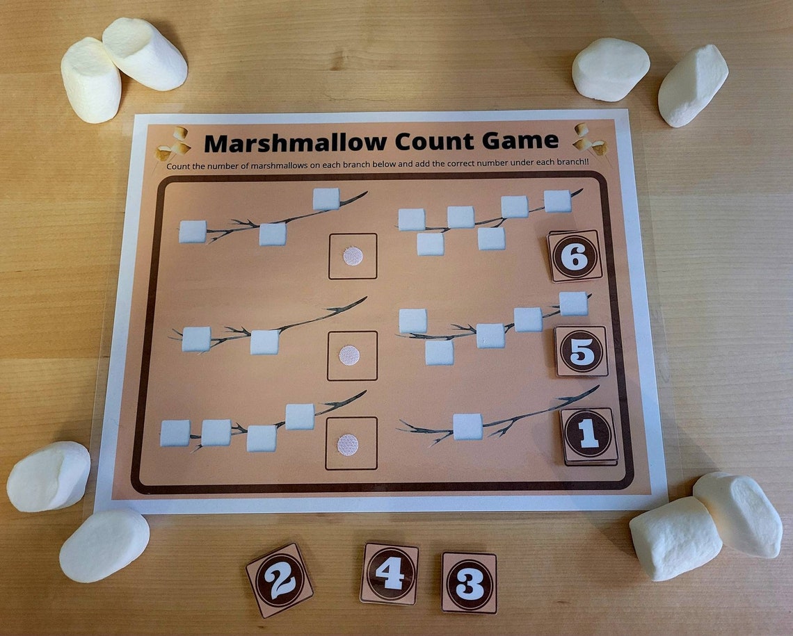 Marshmallow Counting Game Math Worksheet Counting Activity - Etsy