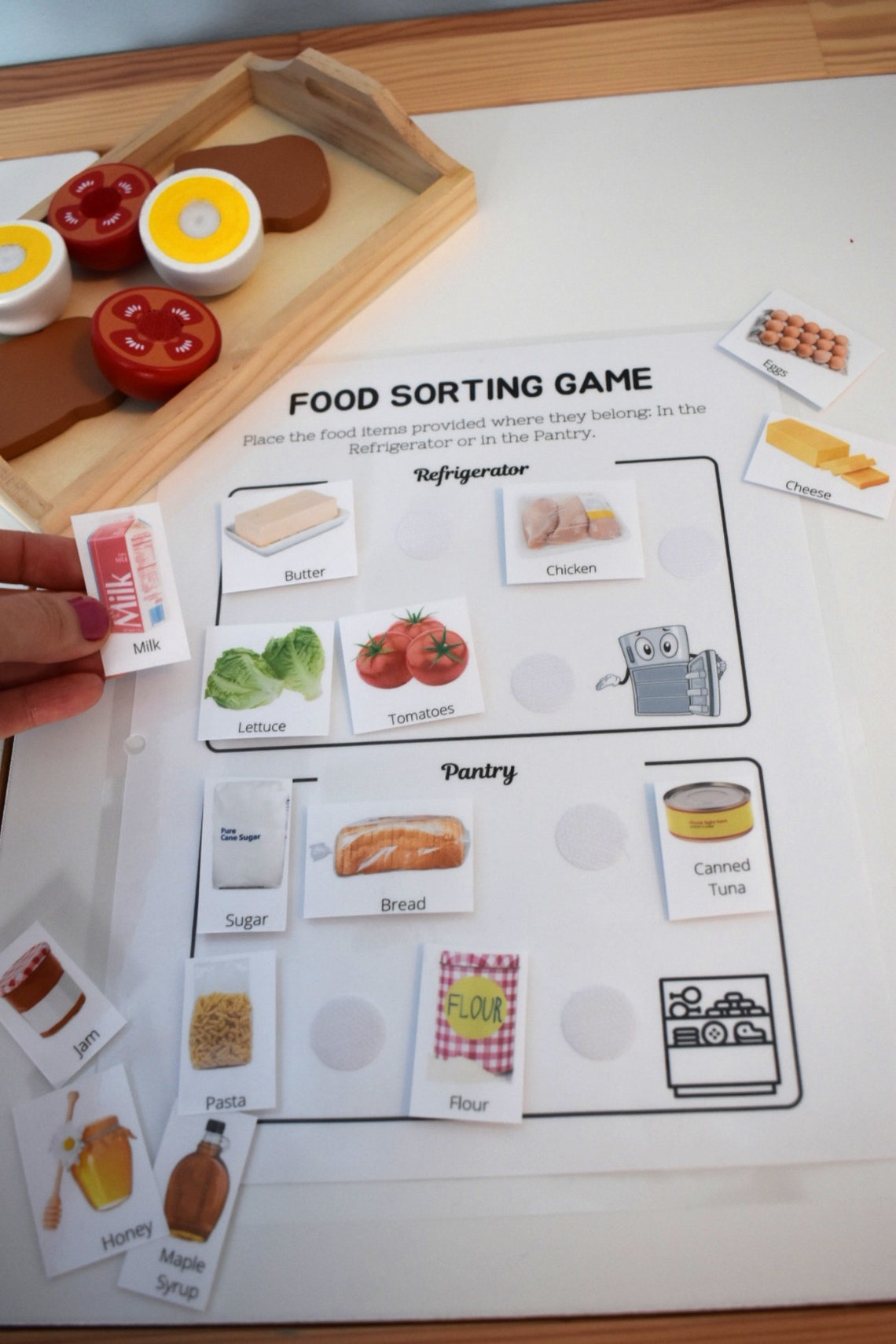 Printable Busy Book Page, Food Sorting Game, Montessori Inspired ...