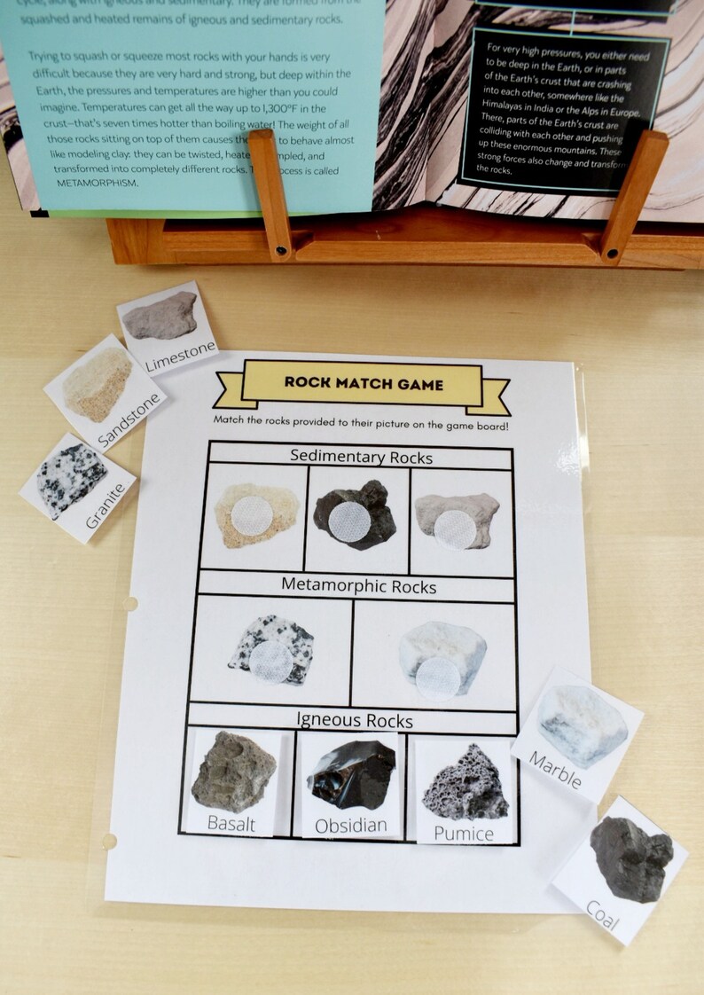 Printable Rock Match Game, Busy Book Page, Activities for Preschoolers ...