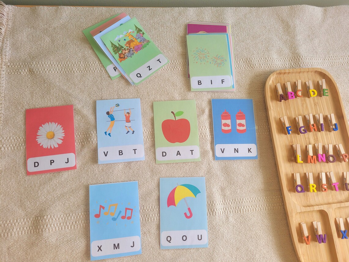 Phonics Cards, Summer Clip Cards, Summer Phonics Cards, Toddler ...