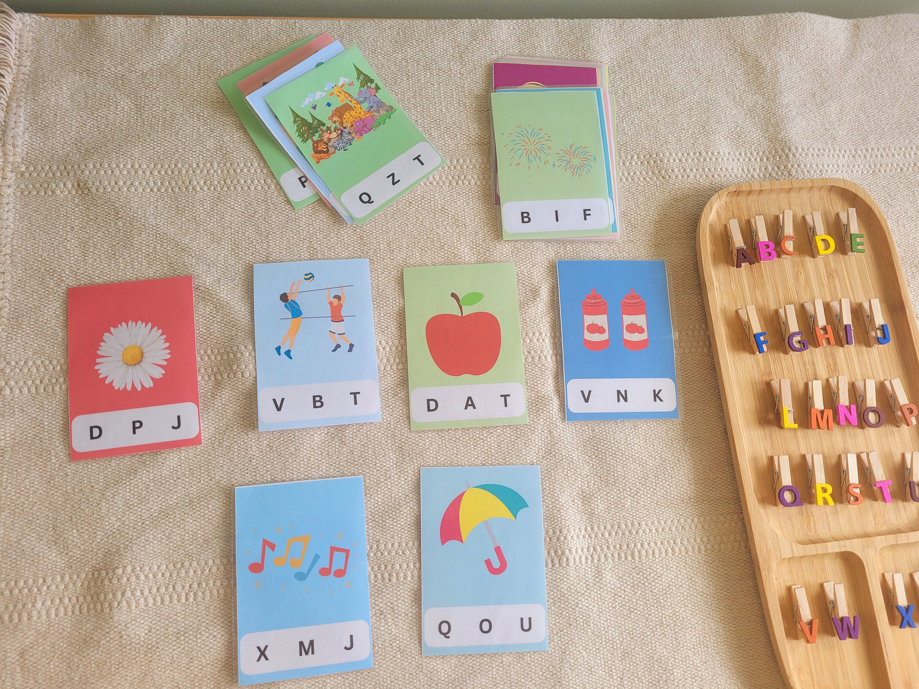 Phonics Cards, Summer Clip Cards, Summer Phonics Cards, Toddler ...